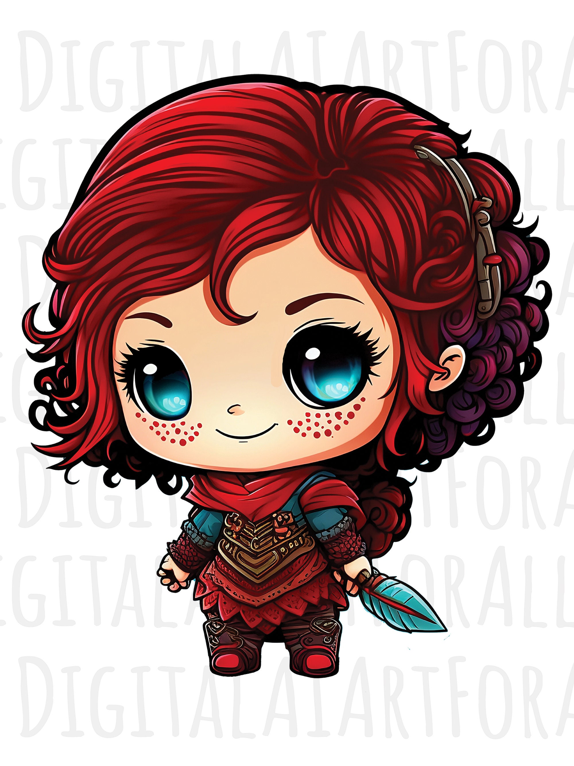 Chibi Girl Vagabond Adventurer | Instant Download Digital Graphics ...