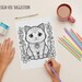 Chibi Cat Coloring Book Page/poster | Instant Download Digital Graphics ...