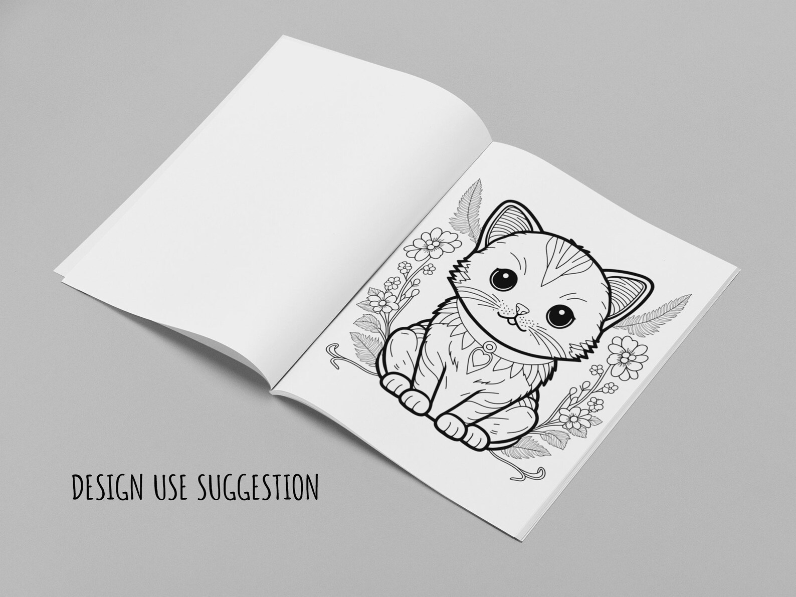 Chibi Cat Coloring Book Page/poster | Instant Download Digital Graphics ...