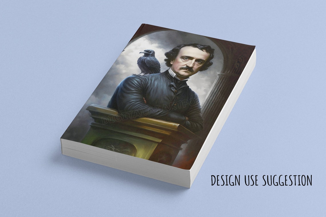 Edgar Allen Poe & Raven Printable Poster, Instant Download Digital ...