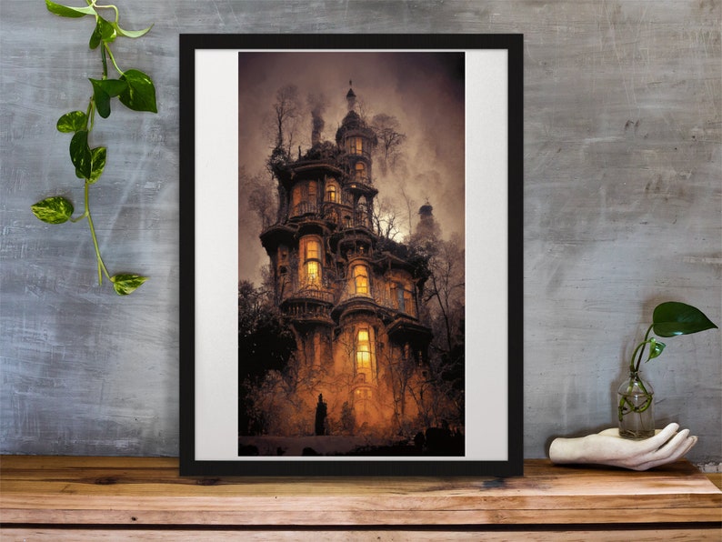 Gothic Haunted House - Printable Poster, Instant Download Digital ...