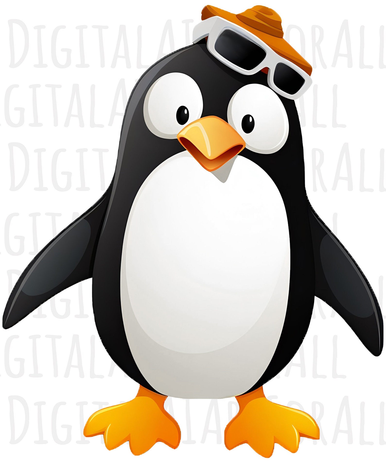 Summer Penguin Clipart | Instant Downloadable Art Digital Art DTG ...