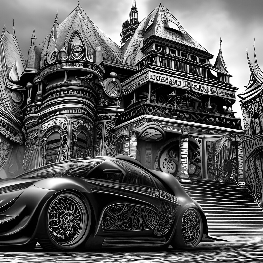 Gothic Fantasy Futuristic Car Printable Poster, Instant Download ...