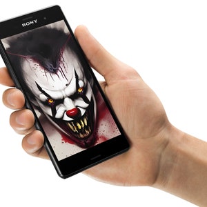 Scary Evil Clown - Printable Poster, Instant Download Digital Artwork ...