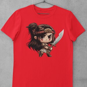 Fierce Chibi Girl Warrior | Instant Download Digital Graphics ...