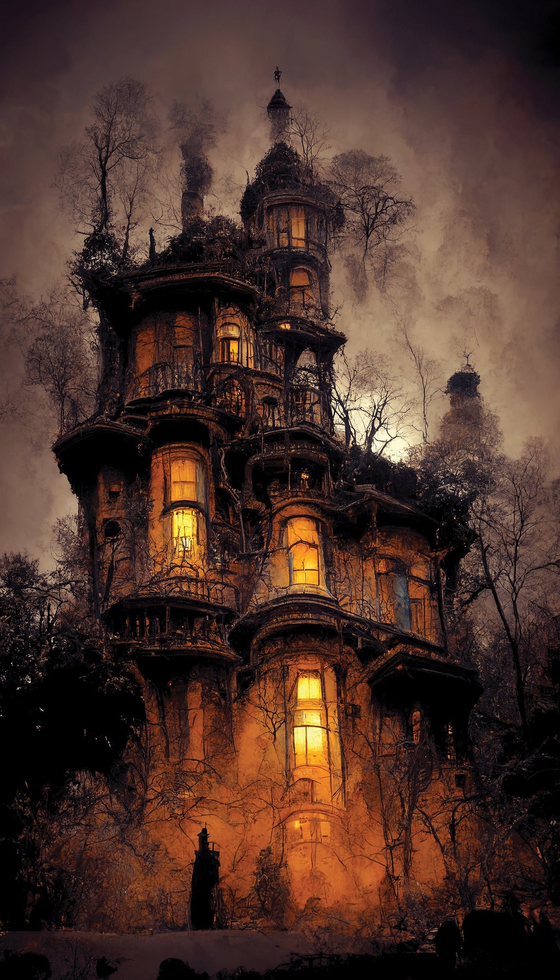 Gothic Haunted House - Printable Poster, Instant Download Digital ...