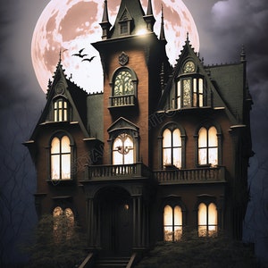 Gothic Haunted House - Printable Poster, Instant Download Digital ...