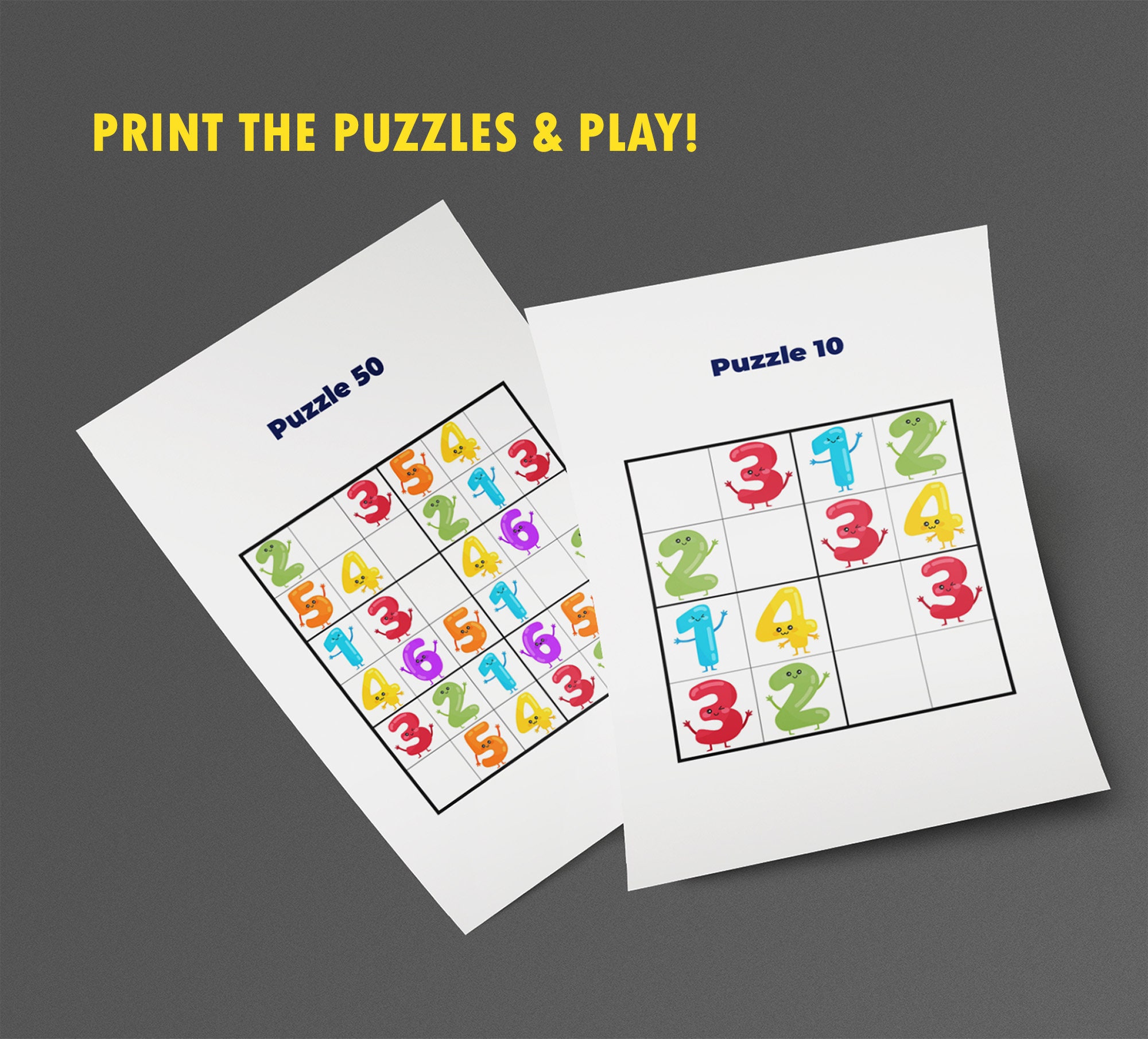 Printable | Sudoku for Kids - Cute Numbers Edition | Instant Download ...