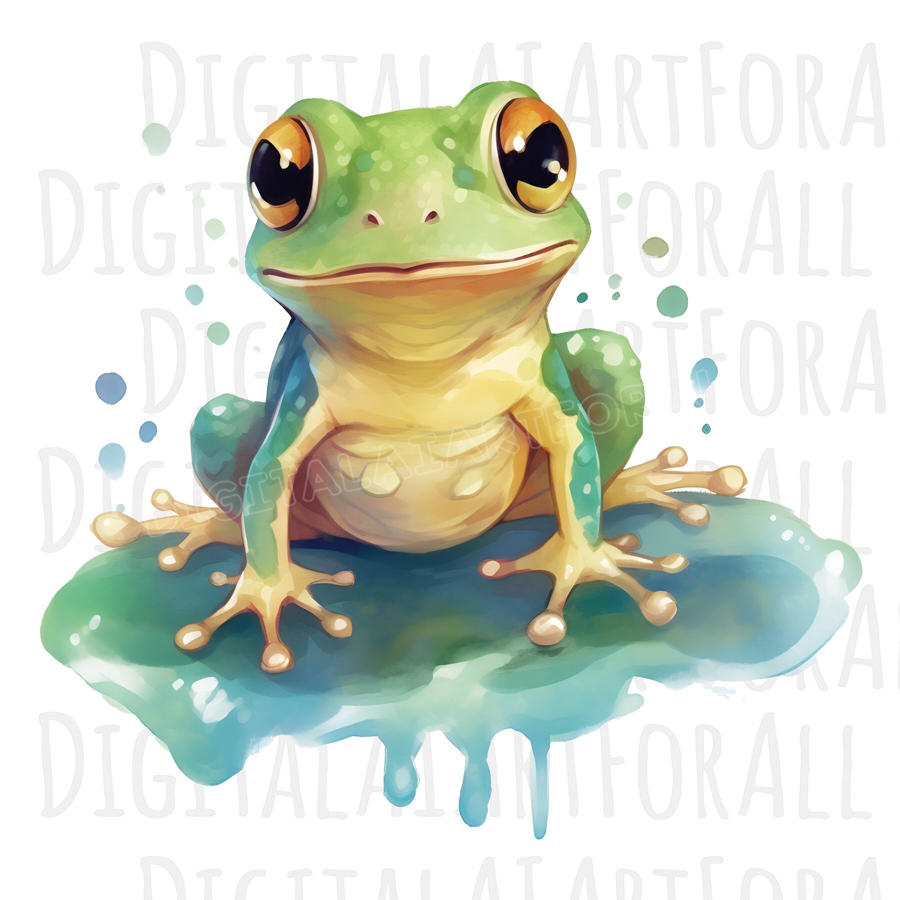 Bundle: 5 Watercolor Frogs Clipart | Instant Download, Nature Digital ...