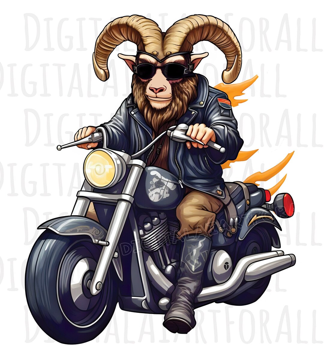 Outlaw Biker Goat Clipart | Instant Download, Digital Graphics, Dtg ...