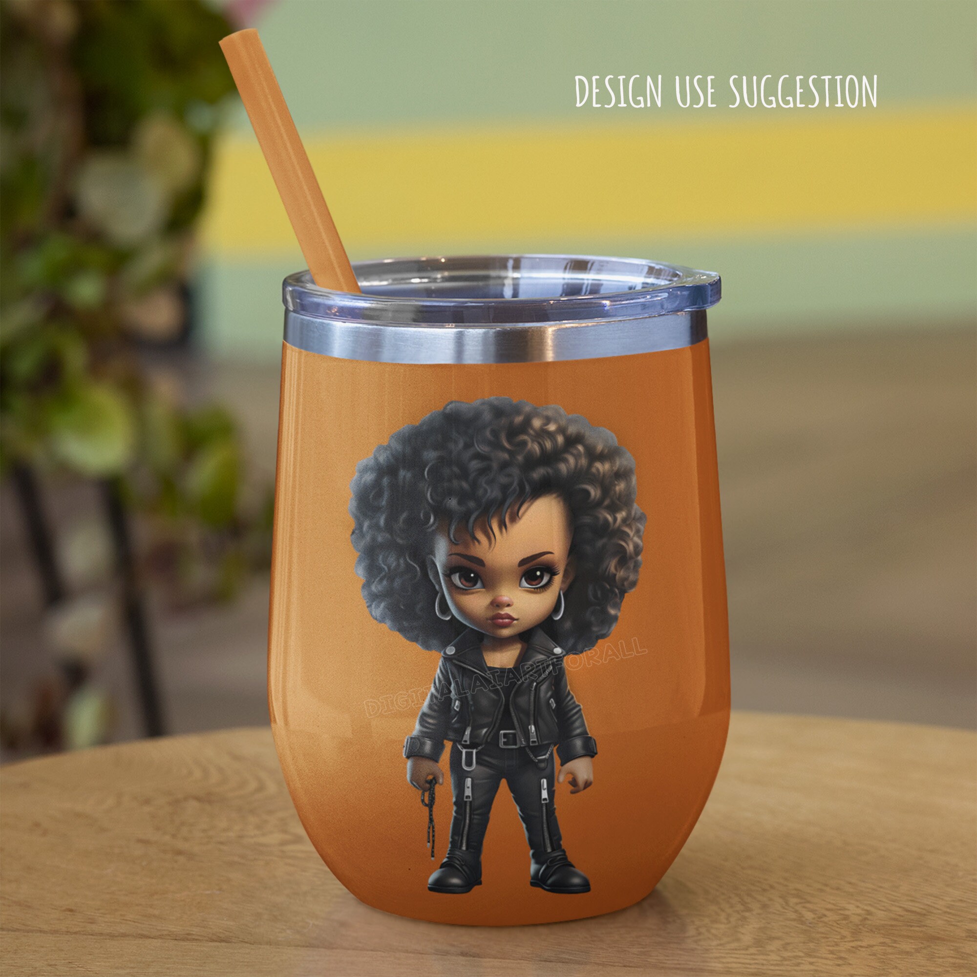 Chibi Punk Girl in Black Leather | Instant Download Digital Graphics ...