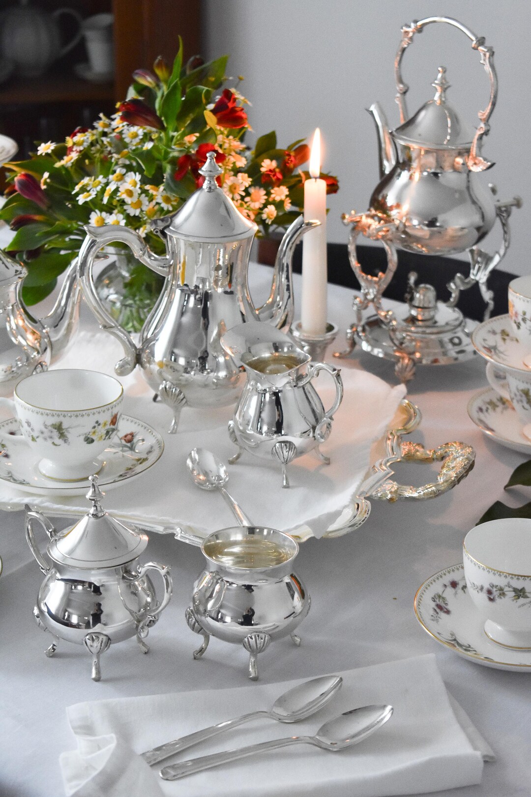 Silver Plated Coffee Set (7 Items) - Etsy