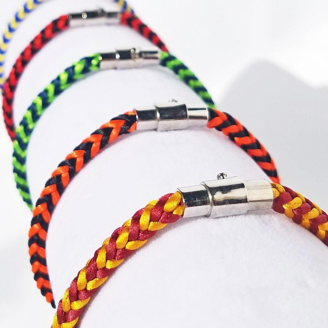 Sports Bracelet, Team Bracelet in Custom Colors, Woven Satin Thread in ...