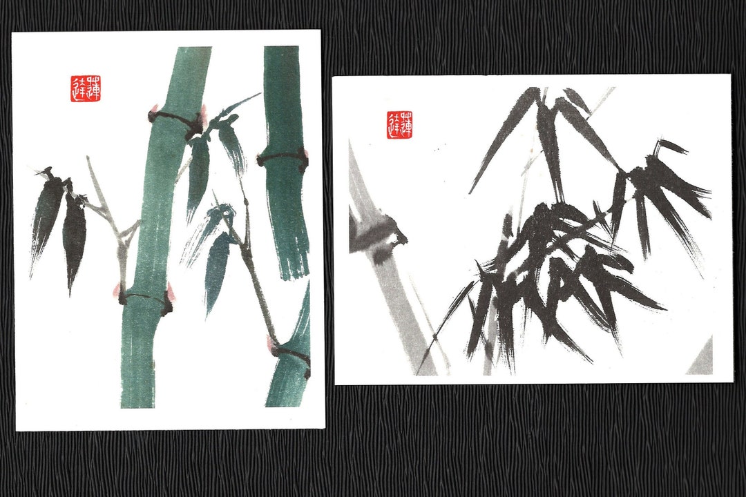 Chinese Bamboo Cards, Mid-autumn Moon Festival Cards, Chinese Painting ...