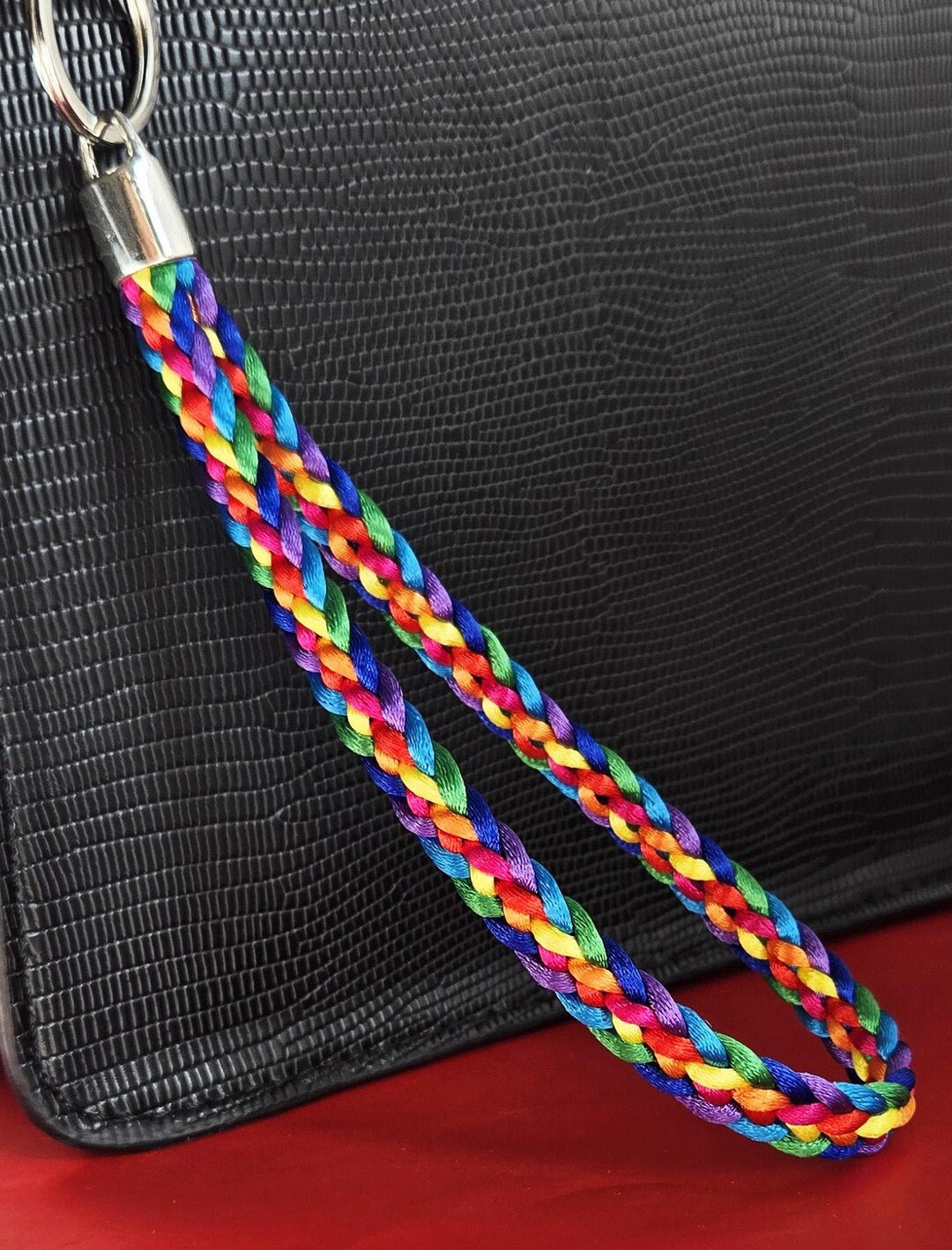 Pride Keychain, LGBTQ Pride Key Wristlet, Hand-woven Satin Thread in ...