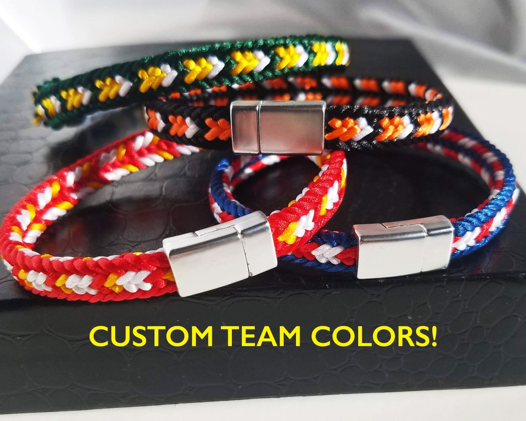 Sports Bracelet: Personalized Team Colors Satin Cord With Magnetic ...