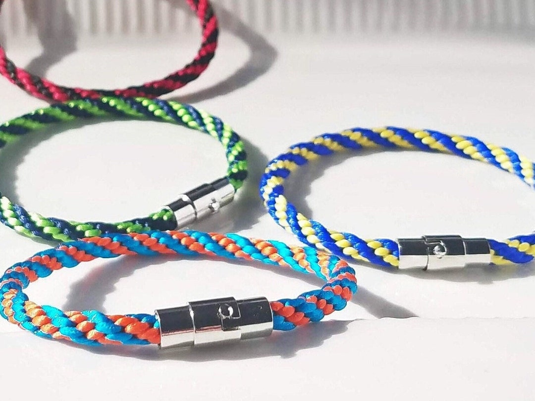 Sports Team Bracelets in Custom Colors: Hand-woven Satin Thread in 2 ...