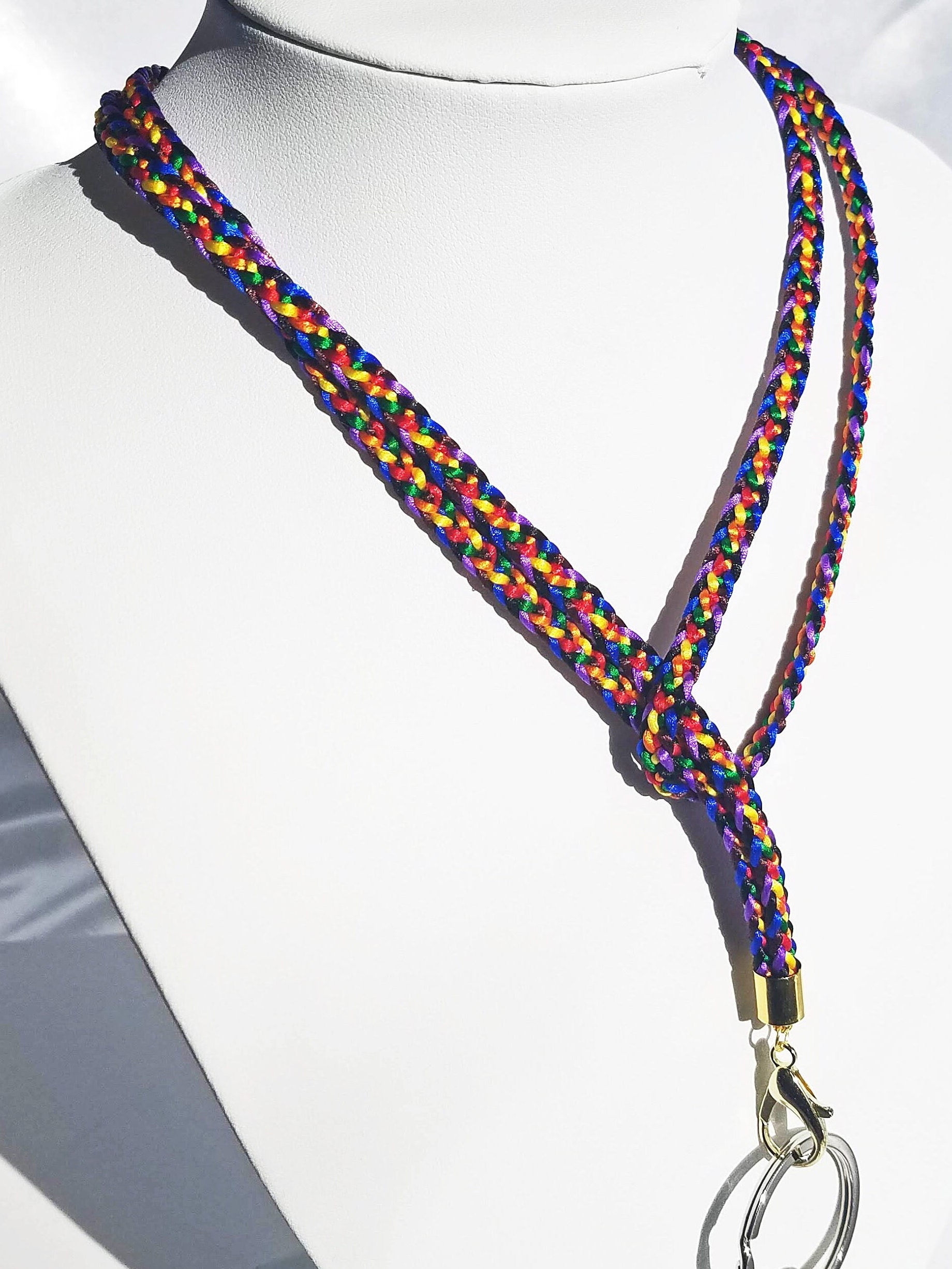 LGBTQ Pride Custom Lanyard: Hand-braided Satin Thread in - Etsy