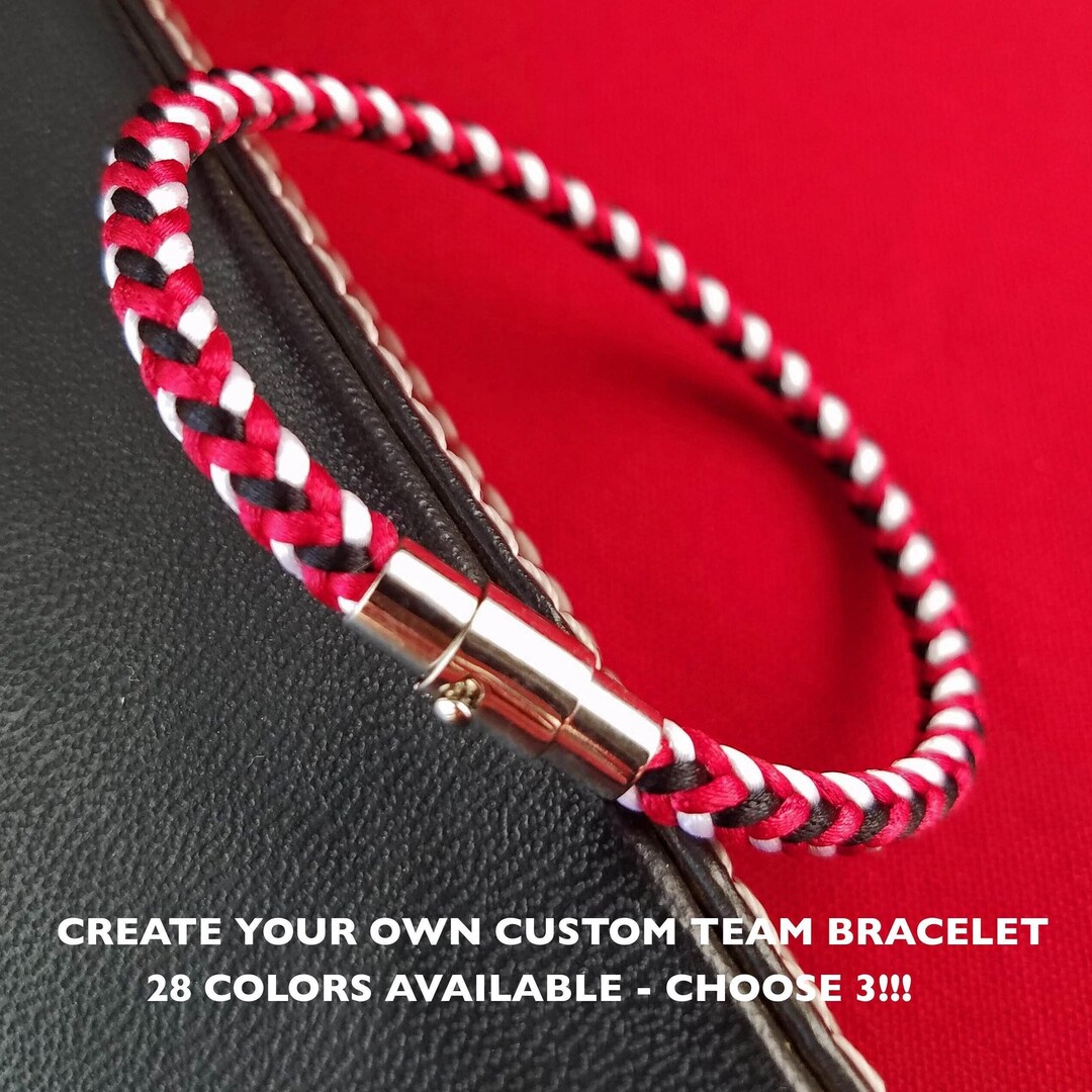 Sports Team Bracelet, Team Bracelet in 3 Custom Colors, Square Braid ...