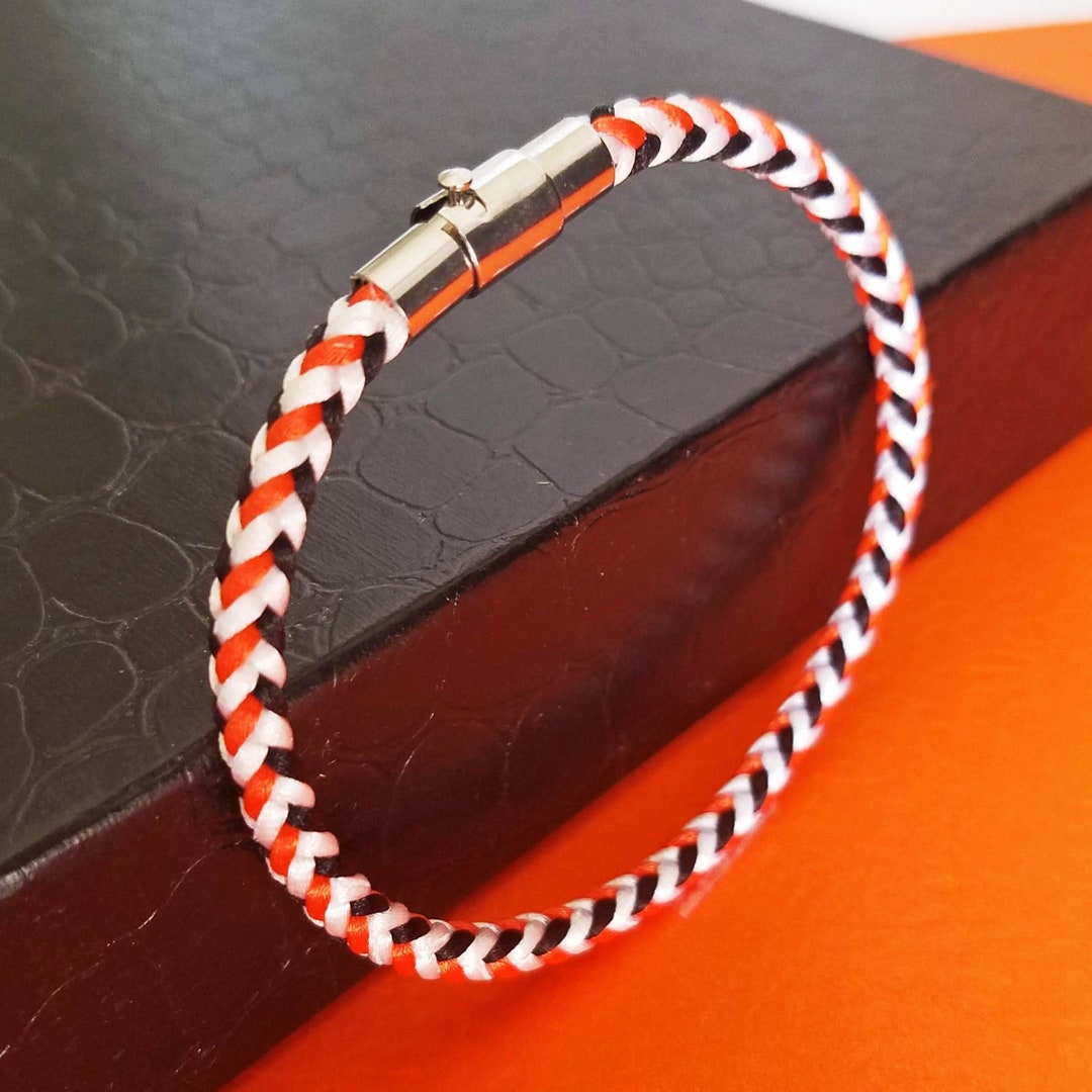 Cincinnati Football Bracelet, Bengals Bracelet, Hand-woven in Orange ...