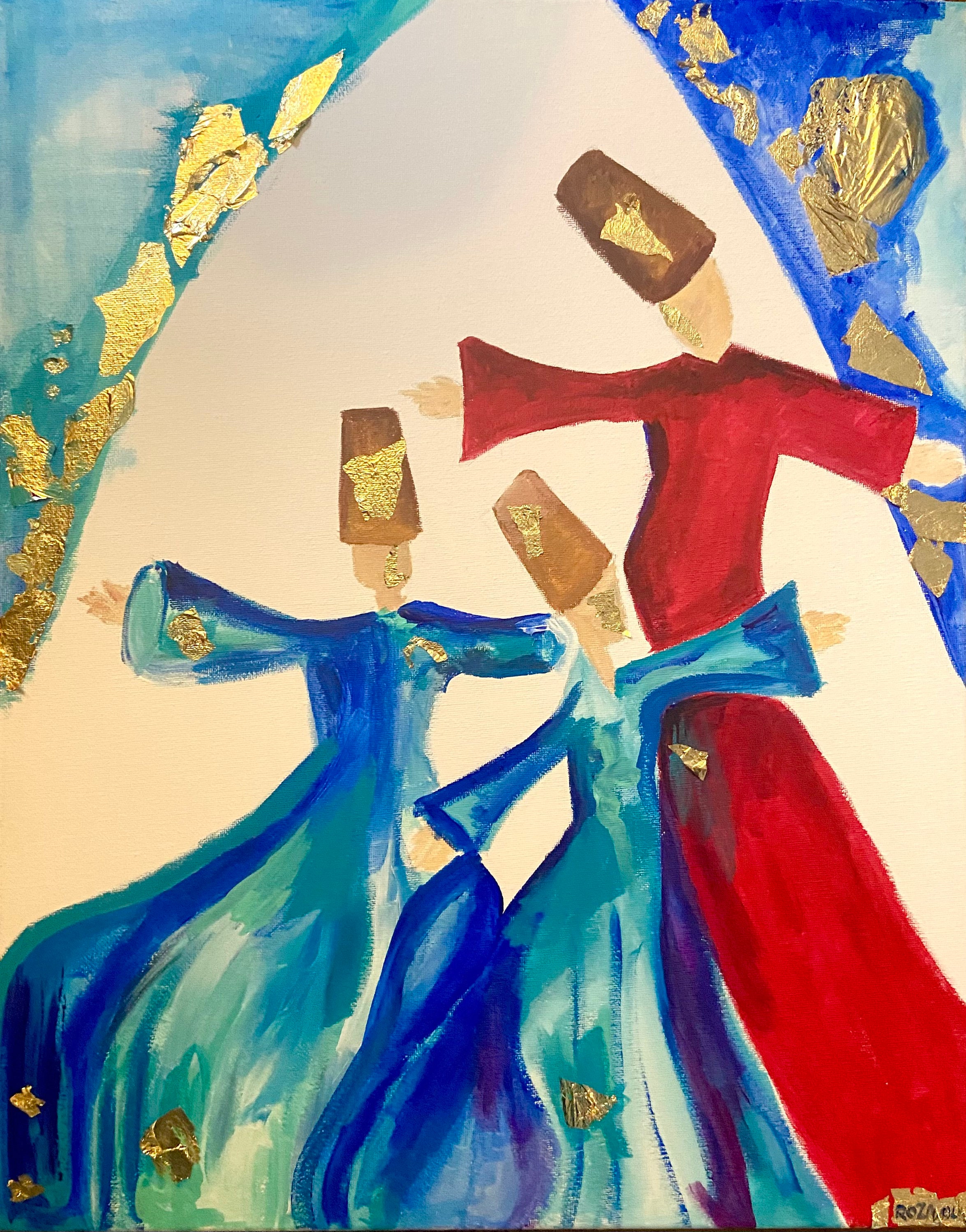 Original Sufi Painting Sama Dancers Painting Persian Art - Etsy