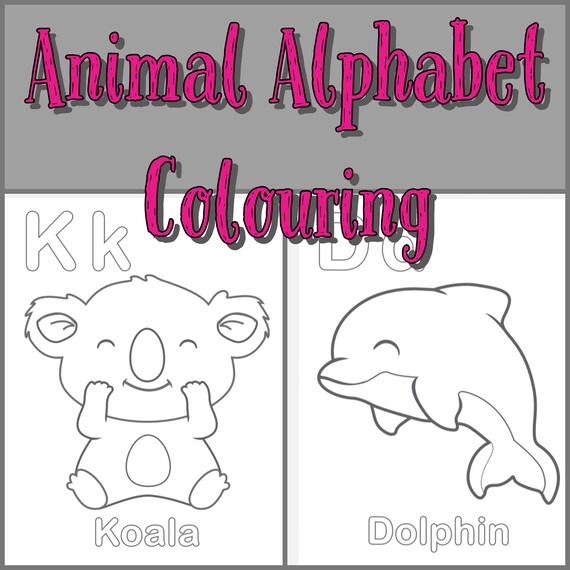 Animal Alphabet Colouring Pages Downloadable | Etsy