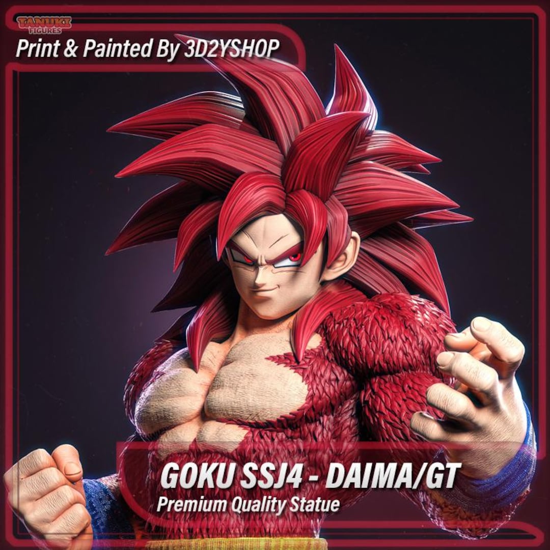 Goku SSJ4 - Daima | Tanuki | Hand-painted Figure | Magnetized - Etsy