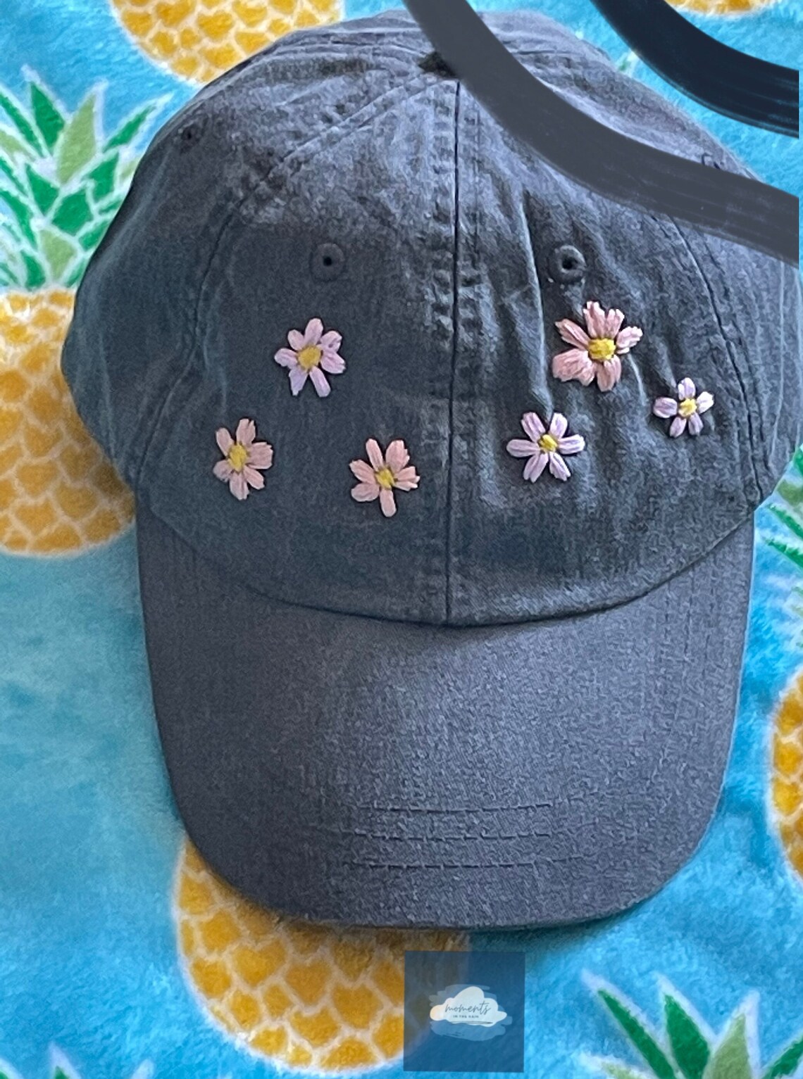 Pink & Purple Daisy Hand Embroidered Hat - Etsy