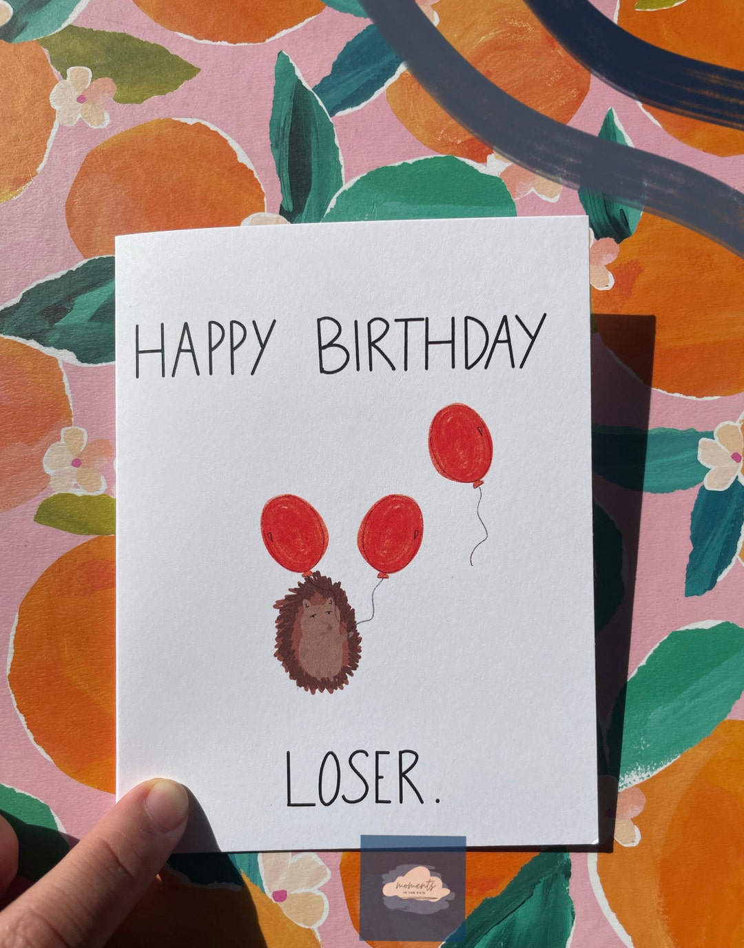 Happy Birthday Loser Hedgehog Birthday Greeting Card - Etsy
