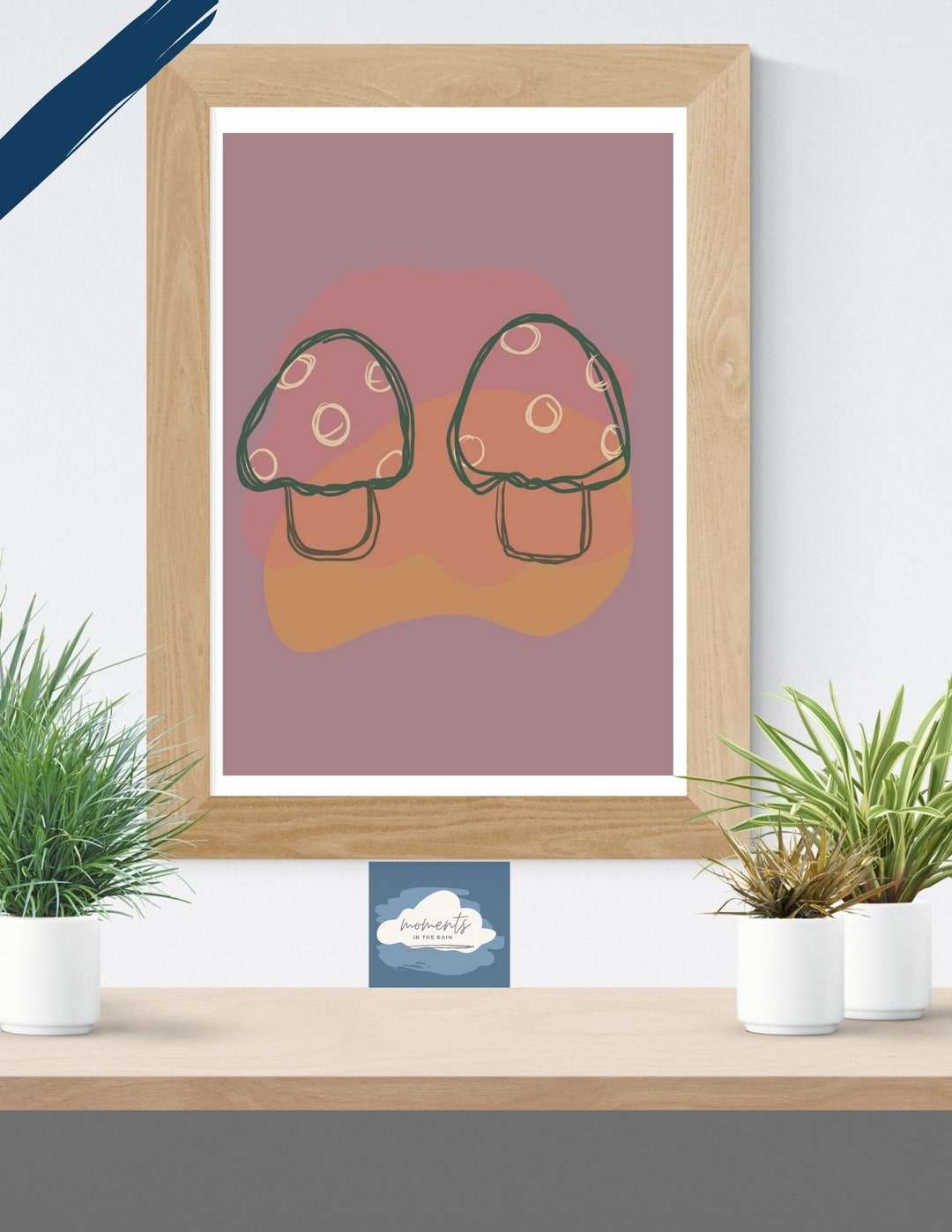 Mellow Mushroom Art Print Earth Tones - Etsy