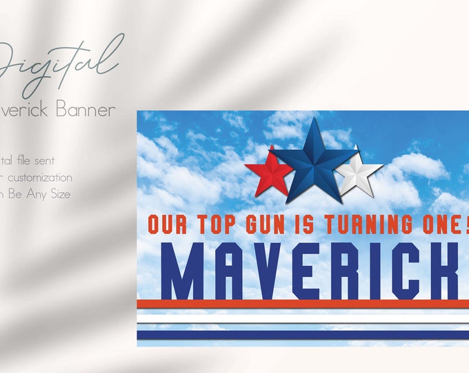 Top Gun Theme Birthday Banner Birthday Invitation Maverick Theme 1st ...