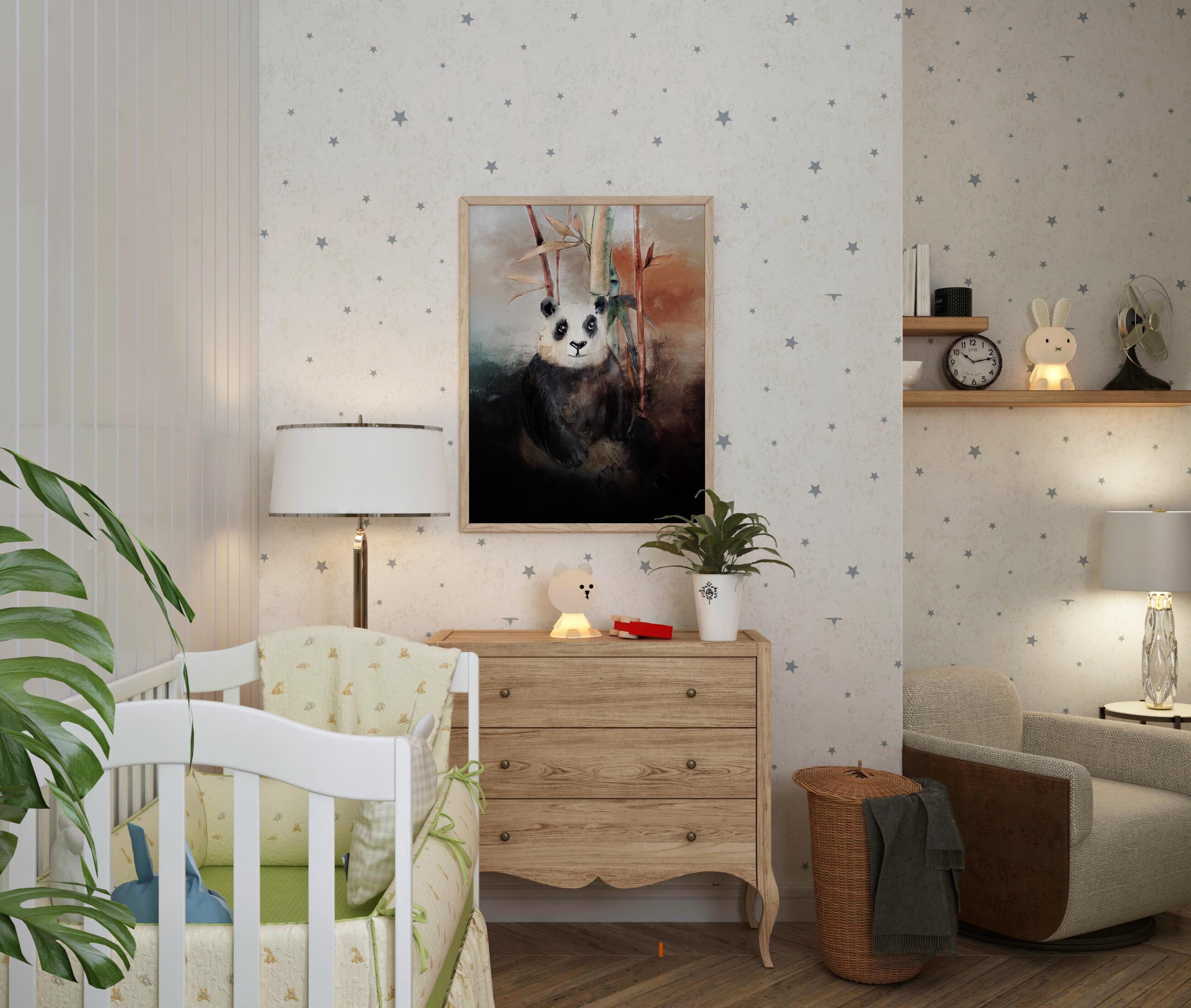 Panda Wall Art, Cute Panda, Panda Watercolor, Panda Print, Panda Wall ...