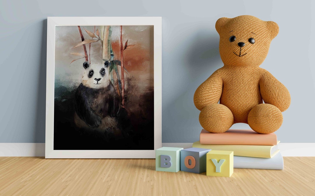 Panda Wall Art, Cute Panda, Panda Watercolor, Panda Print, Panda Wall ...