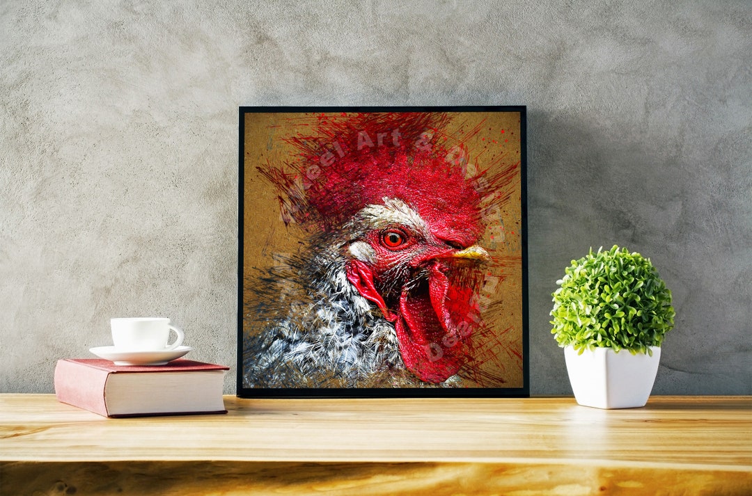 Printable Rooster Art, Rooster Photo Art, Chicken Décor, Country Wall ...