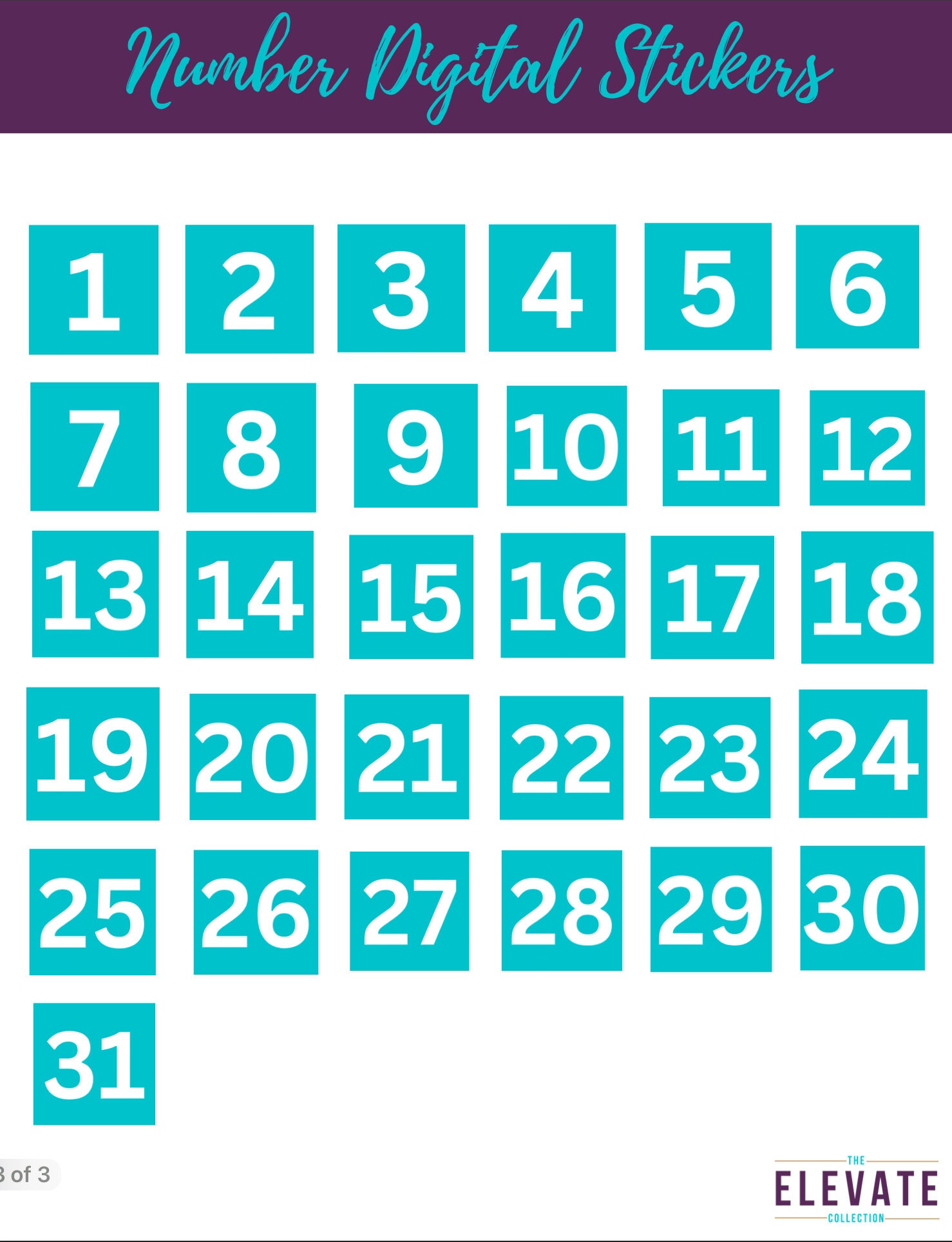 Digital Calendar Numbers, Goodnotes Stickers, iPad Planner, Digital ...