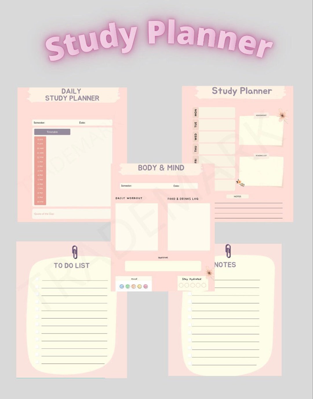 Combo Study Planner - Etsy
