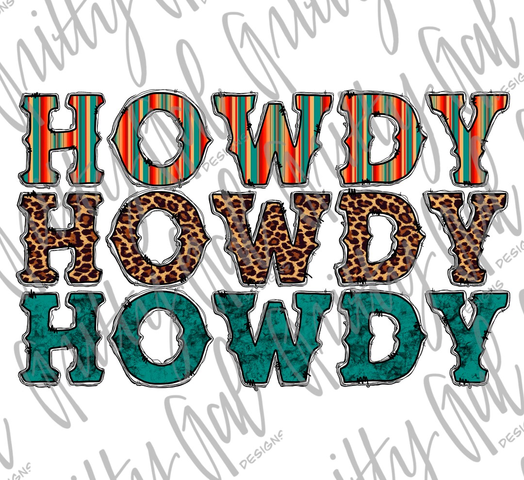 Howdy Png Western Cheetah Turquoise - Etsy