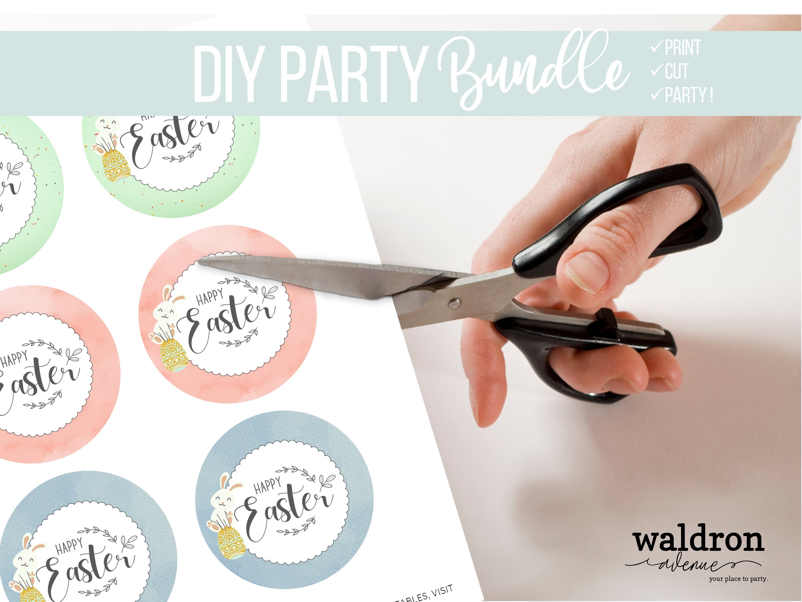 Easter Cupcake Toppers | Easter Treat Bag Tags | Cake Pop Tags | Happy ...