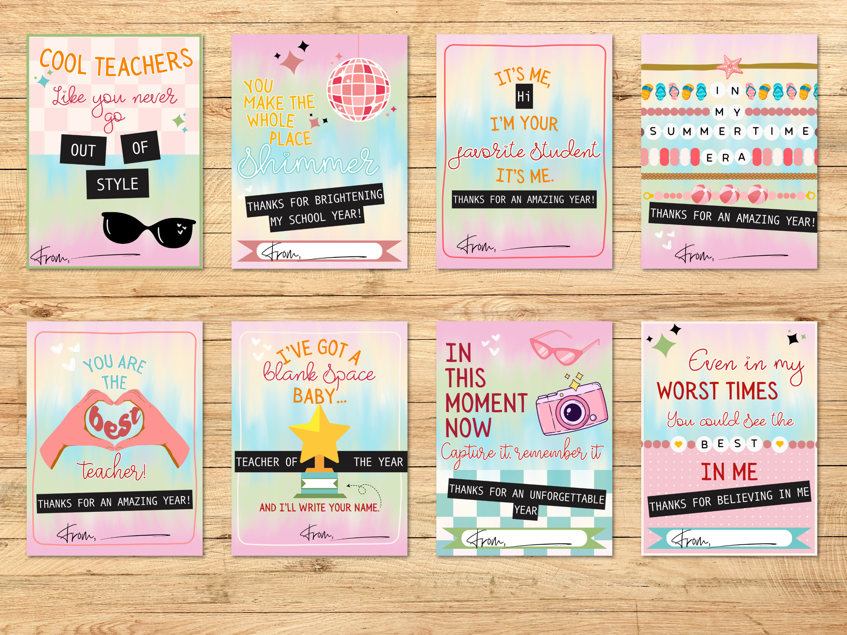 Set of 8 Tswift Teacher Appreciation Tags | End of Year Teachers Gift ...