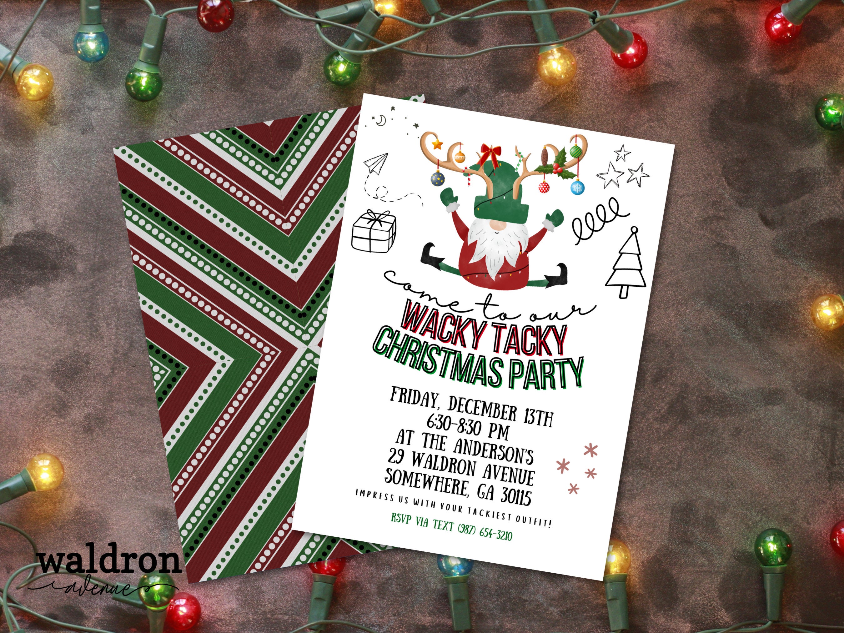Ugly Christmas Sweater Party Invitation | Digital Christmas Party ...