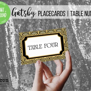 The Great Gatsby Printable Placecards | Gatsby Bachelorette Party ...