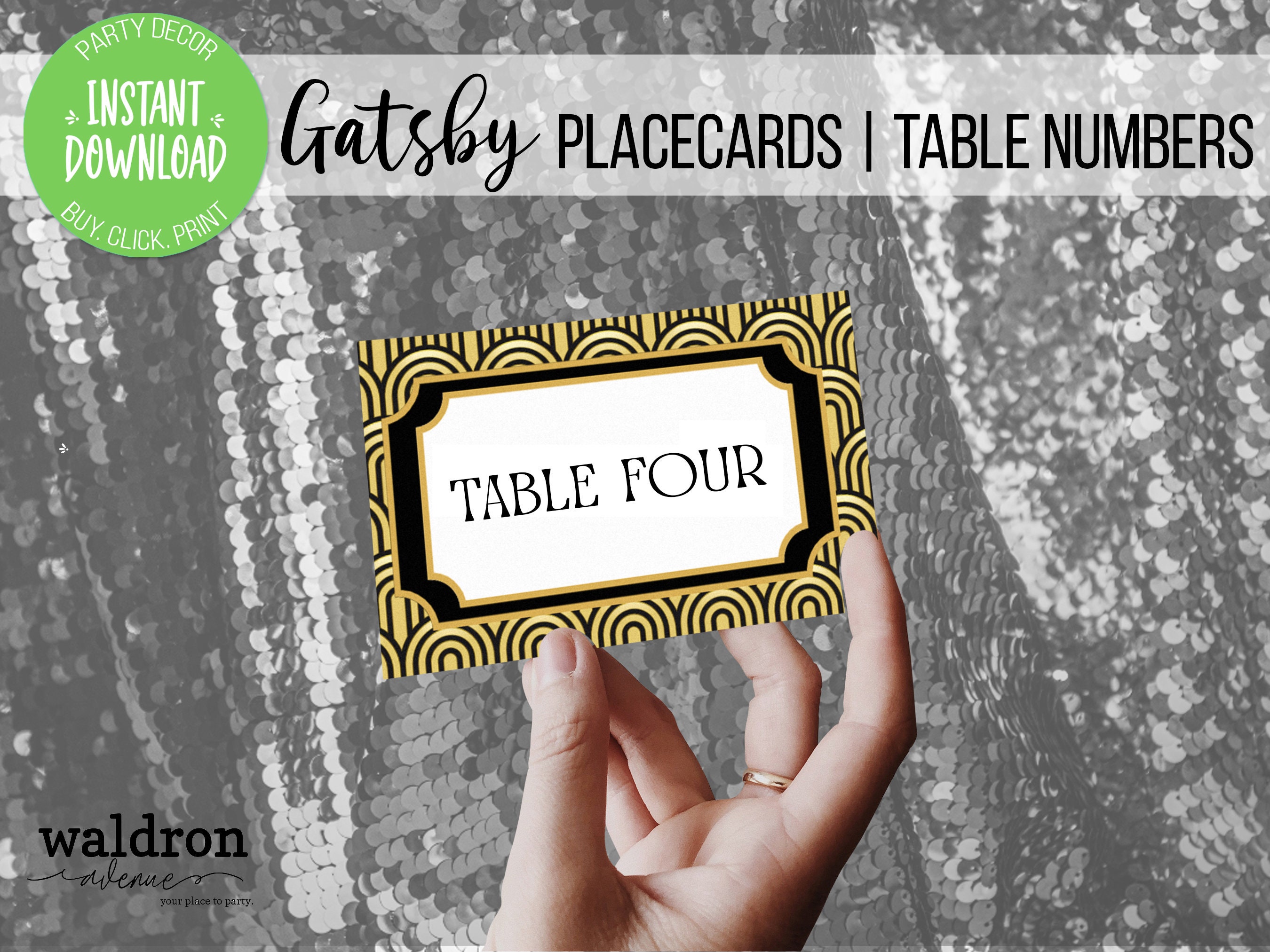 The Great Gatsby Printable Placecards | Gatsby Bachelorette Party ...