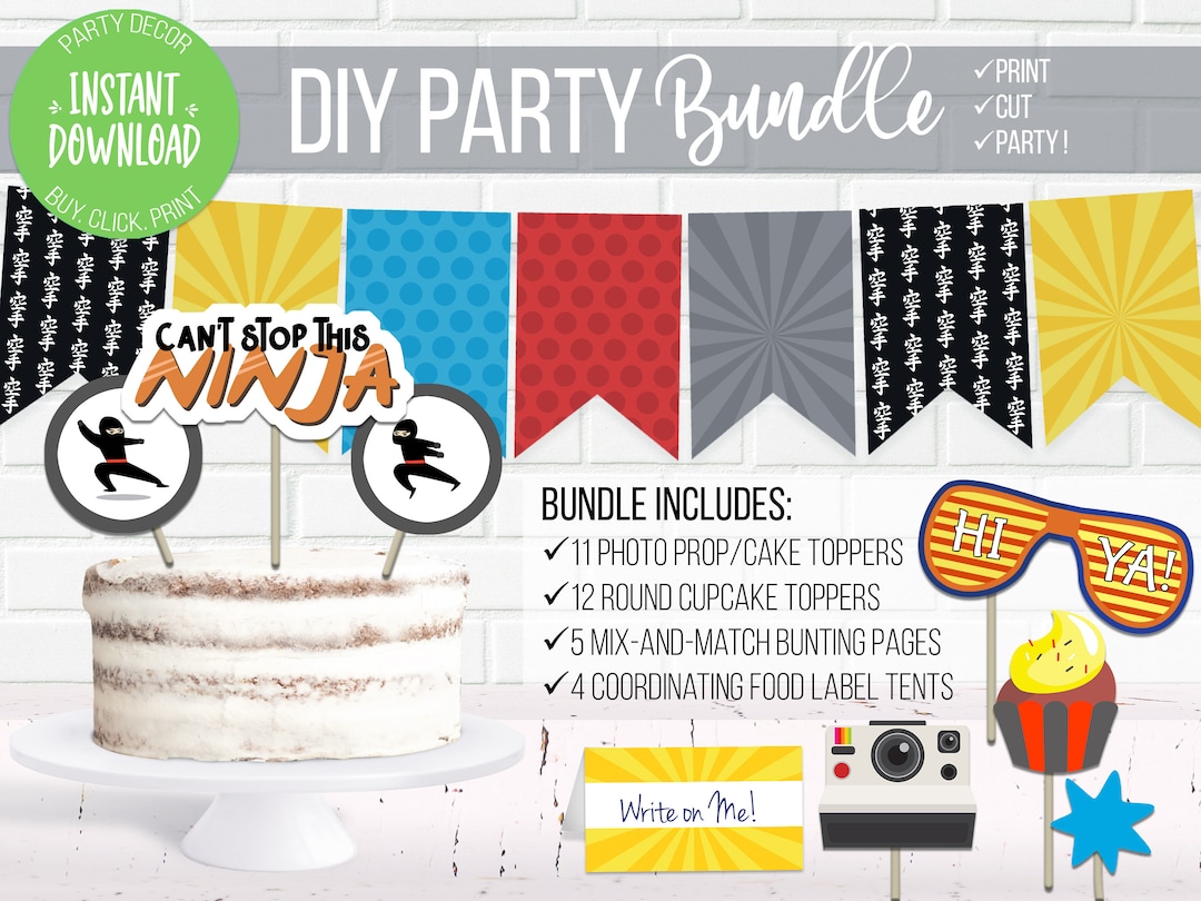 Ninja Birthday Party Bundle | Karate Belt Display Party | Ninja Party ...