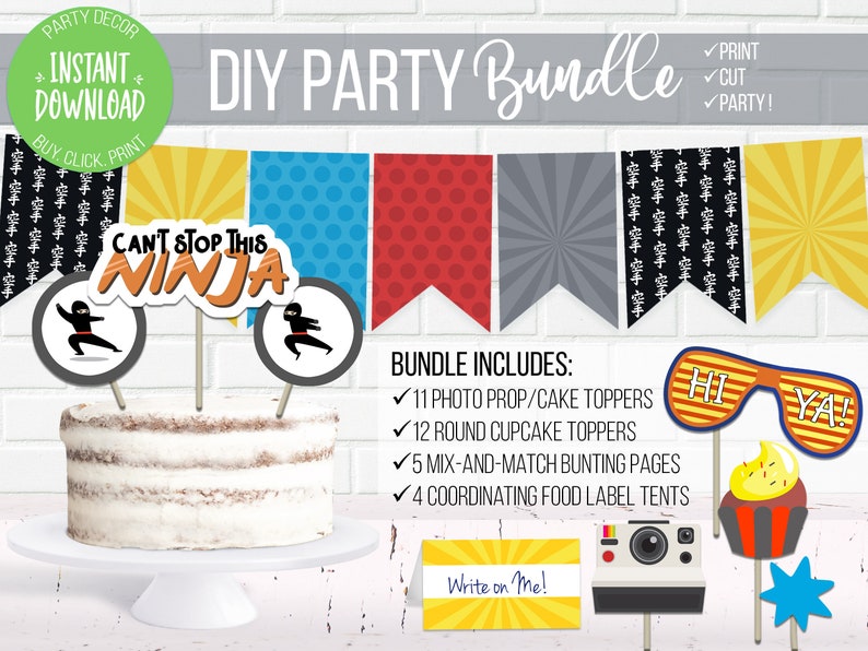 Ninja Birthday Party Bundle | Karate Belt Display Party | Ninja Party ...