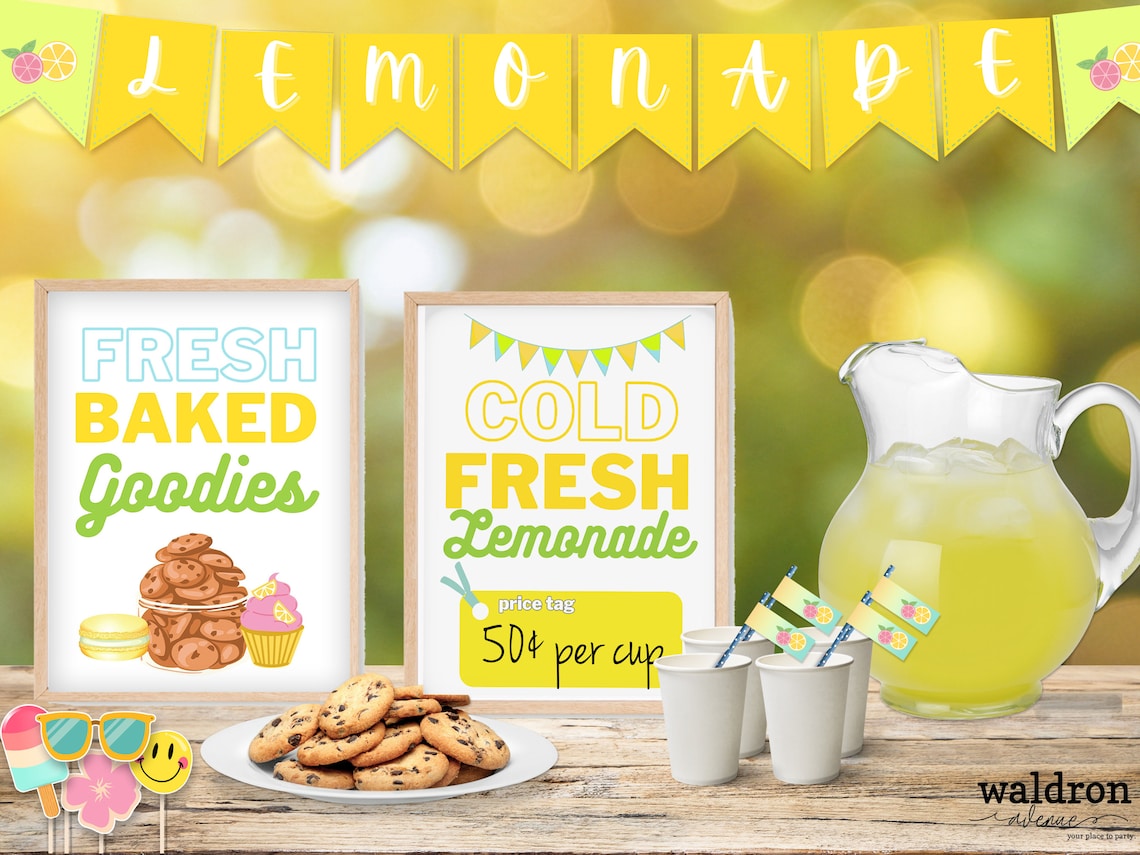 Lemonade Stand Sign Lemonade Banner Lemonade Bar Lemon - Etsy