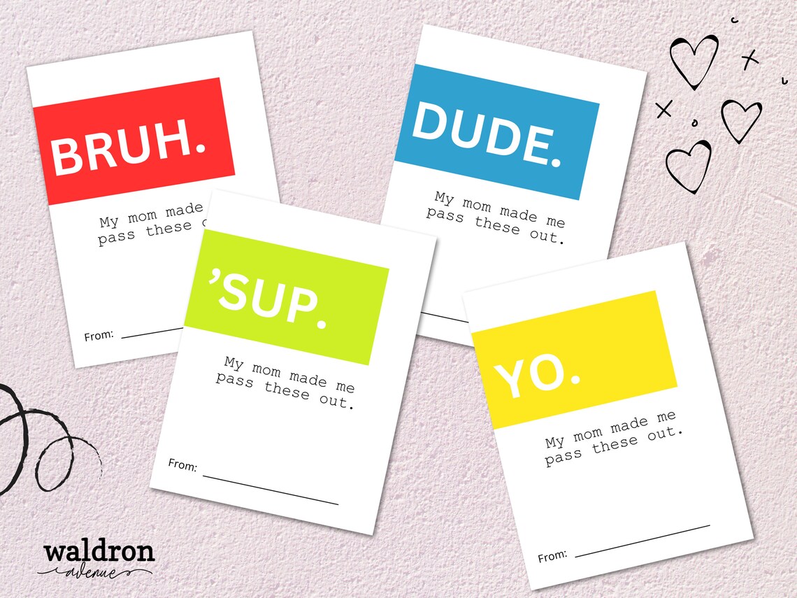 Printable Valentine | Class Valentines | Printable Valentines for Class ...