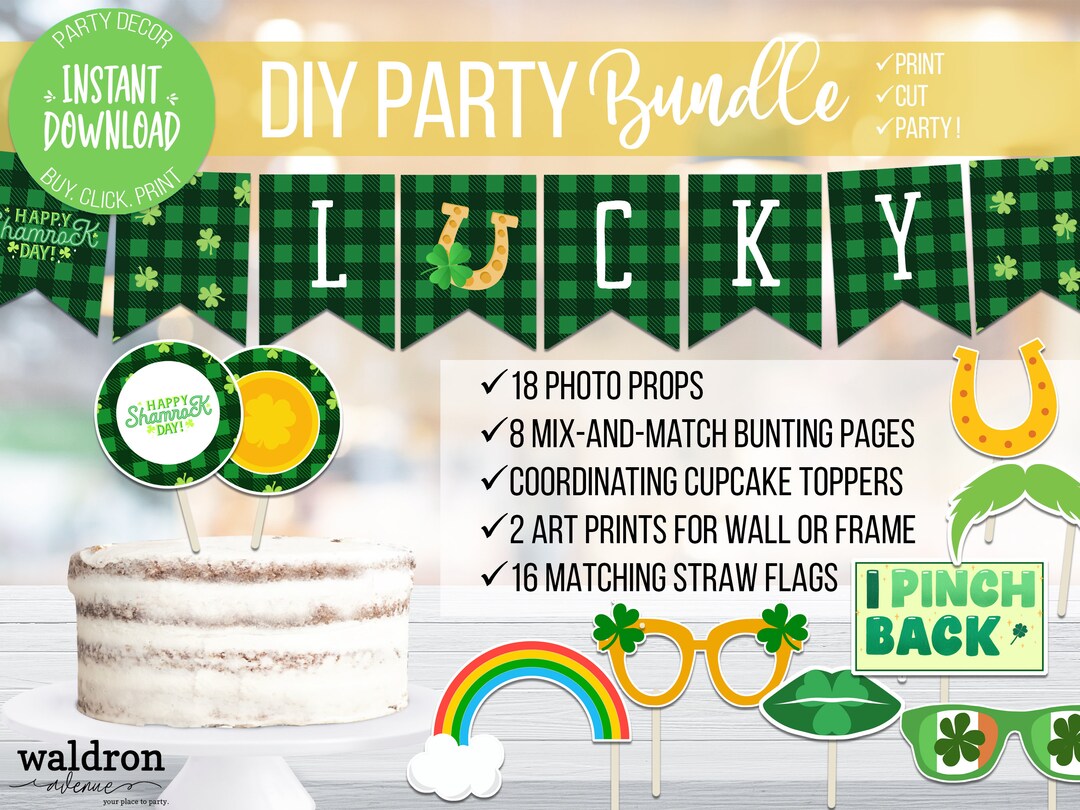 St. Patricks Day Garland | St Patricks Banner | Photobooth Props | St ...