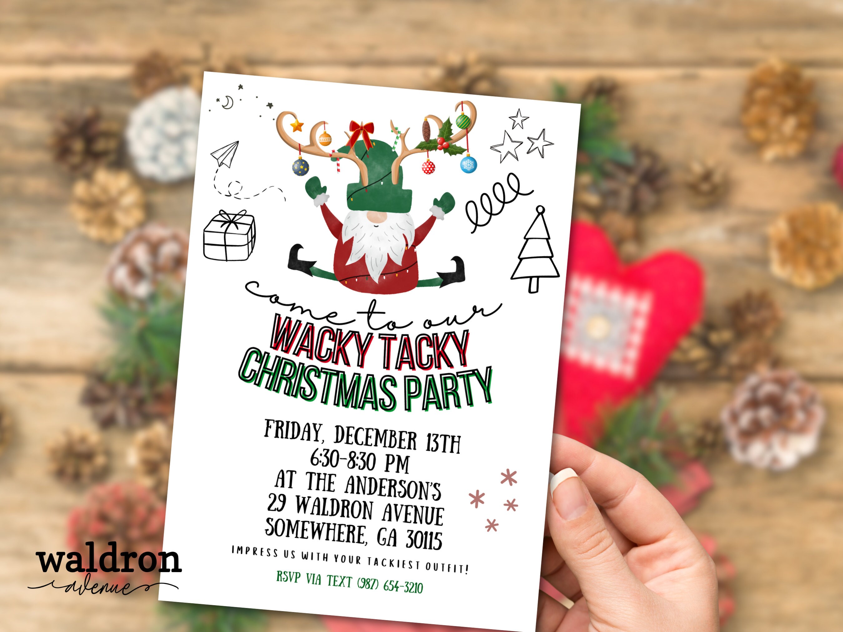 Ugly Christmas Sweater Party Invitation | Digital Christmas Party ...