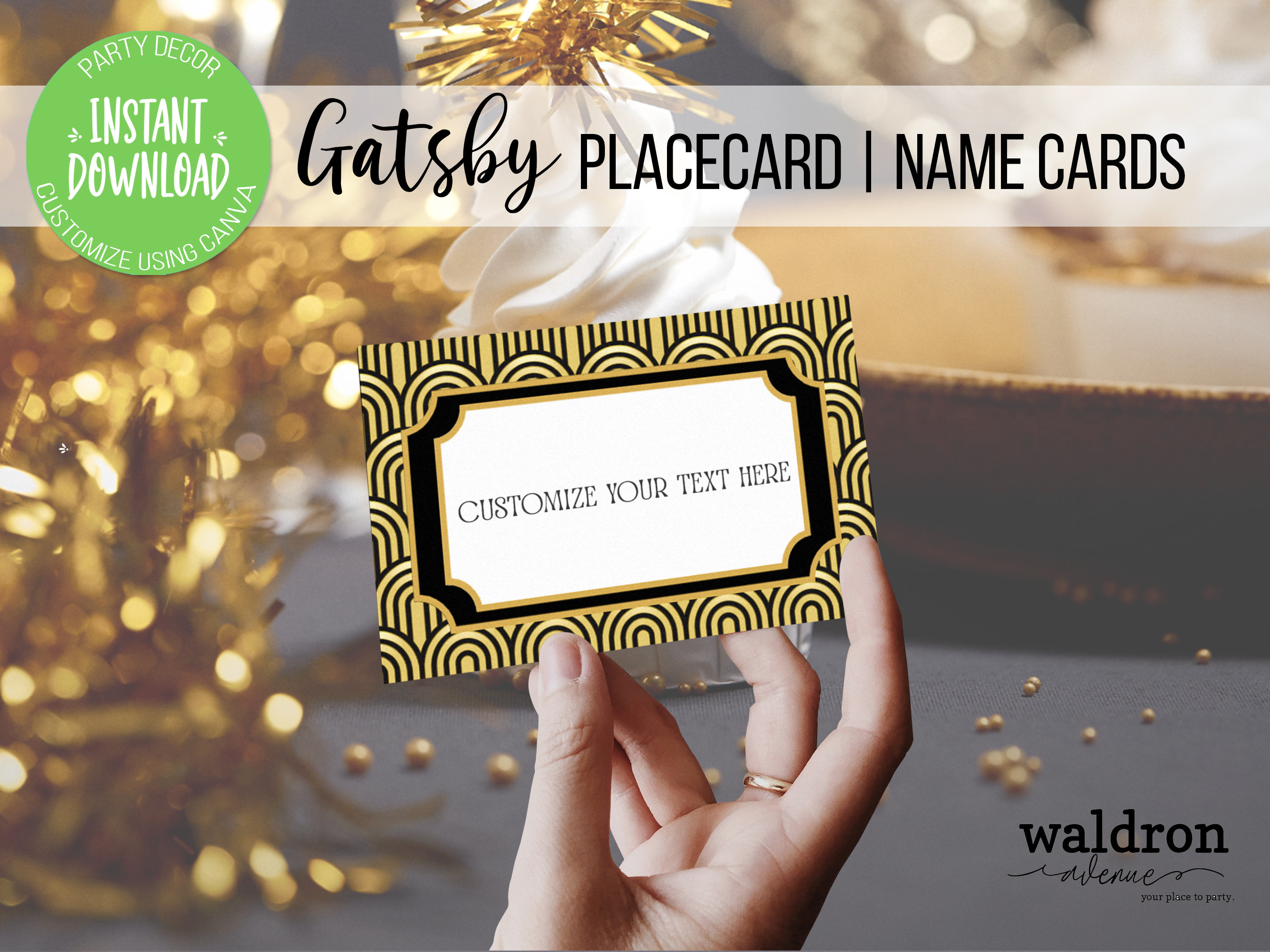 The Great Gatsby Printable Placecards | Gatsby Bachelorette Party ...