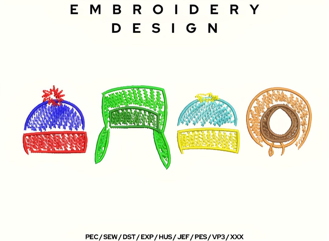 Hats Cartoon Machine Embroidery Design, Anime Fan Art, Instant Download ...